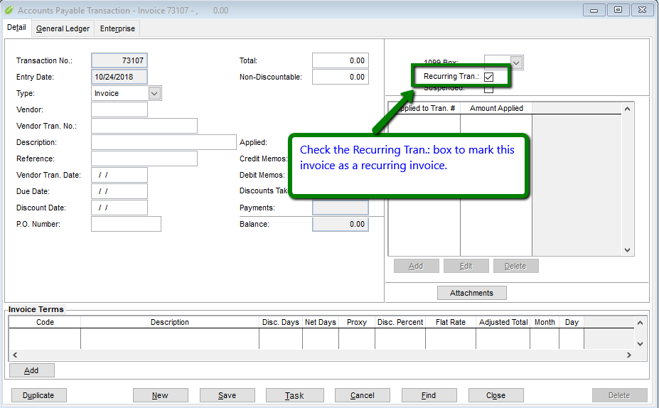 Accounts Payable - Recurring Invoices