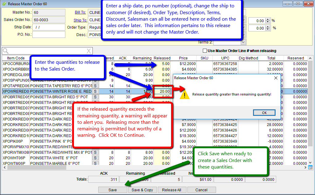 Master Order Release